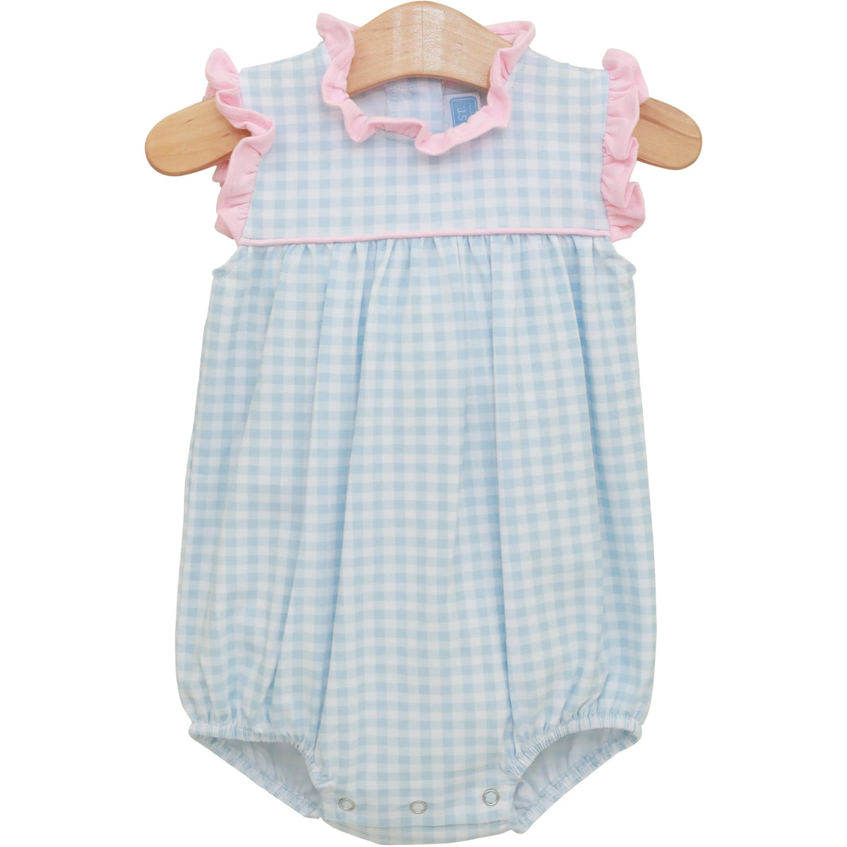 Light Blue and Pink Gingham Bubble by Trotter St – Little Magnolia Co.